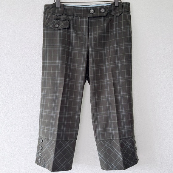 zinc | Pants & Jumpsuits | Vintage Zinc Plaid Cropped Trousers Wbutton ...